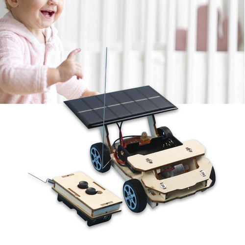 Wooden Solar Wireless Remote Control Car Model Kits for Kids Children ...