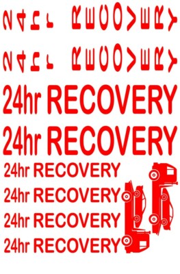 24hr Recovery Truck/Lorry 10 Piece REFLECTIVE Vinyl Decal Set | eBay UK