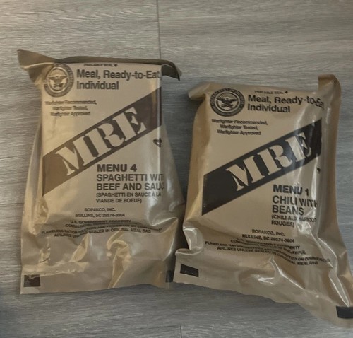 Spaghetti w/ Beef In Sauce MRE Meal Menu 4 - Chili With Beans | eBay