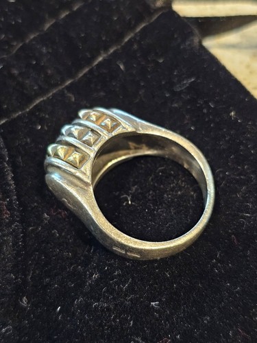 LAGOS .925 Sterling & 18K Yellow Gold Caviar Ring Sz 11, bill wall ...