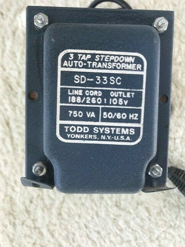 Auto Transformer, 3 Tap Step down, 750 VA, Line Cord 188/260 to outlet ...