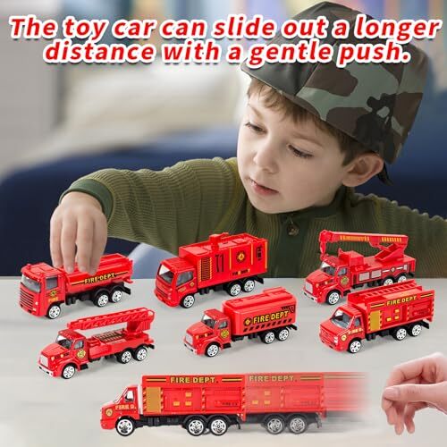 Bloolilies 6 Pcs Diecast Fire Rescue Truck Vehicle Set Alloy Metal Fire ...