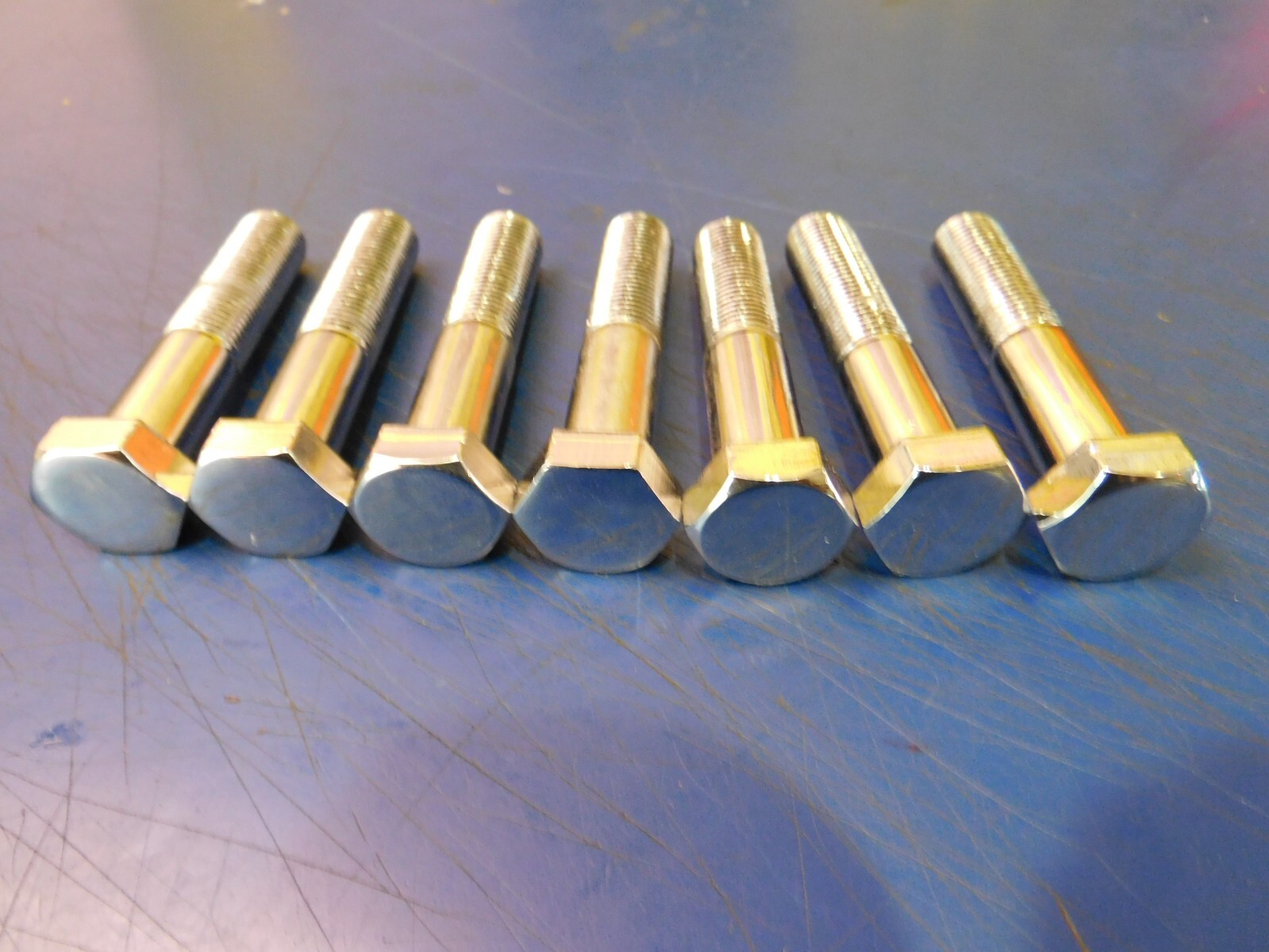 7PK 1/2 X 20 X 2 1/2" CHROME HEX HEAD BOLTS HARLEY DAVIDSON & CUSTOM ...