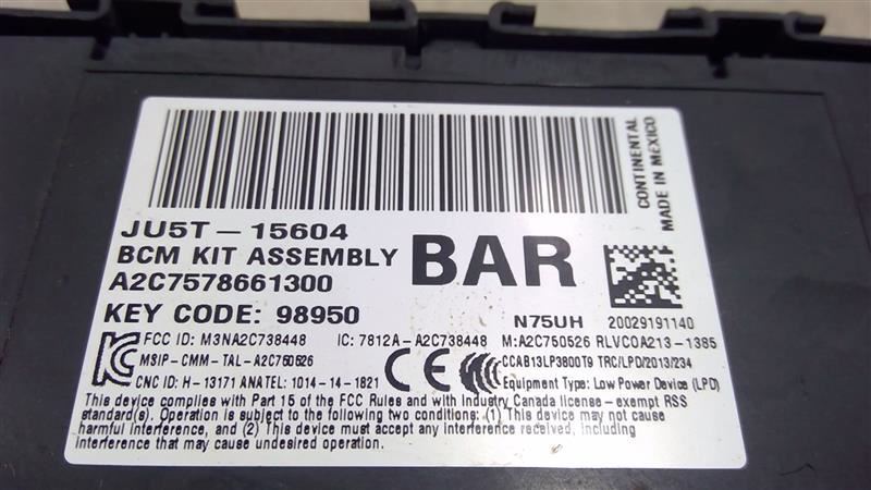 OEM 2018 Ford F150 Body Control Module BCM Ju5t-15604 for sale online ...