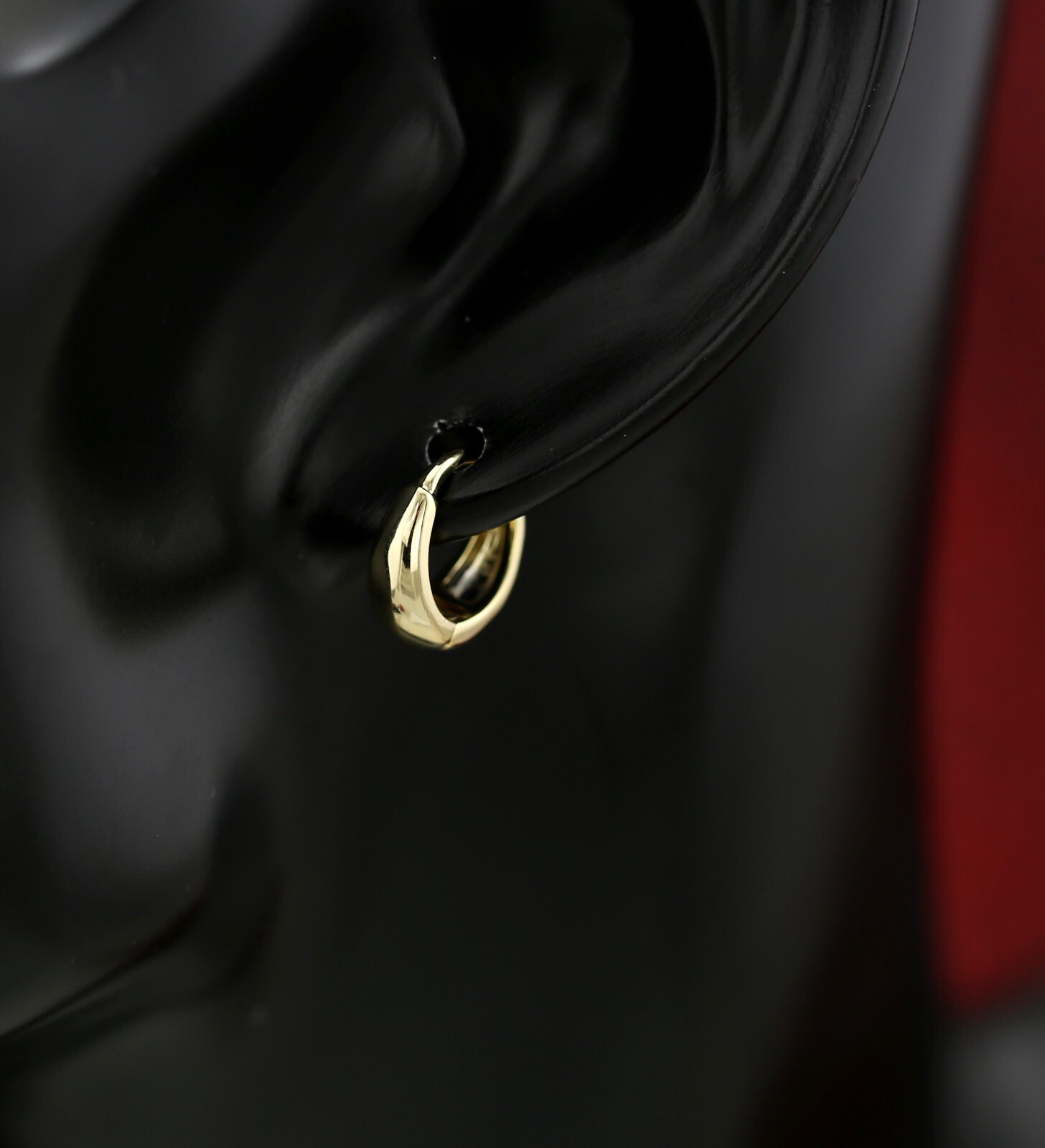 9K GOLD GF PLAIN BASKET BAND EAR CARTILAGE PIERCING SLEEPER HOOP ...