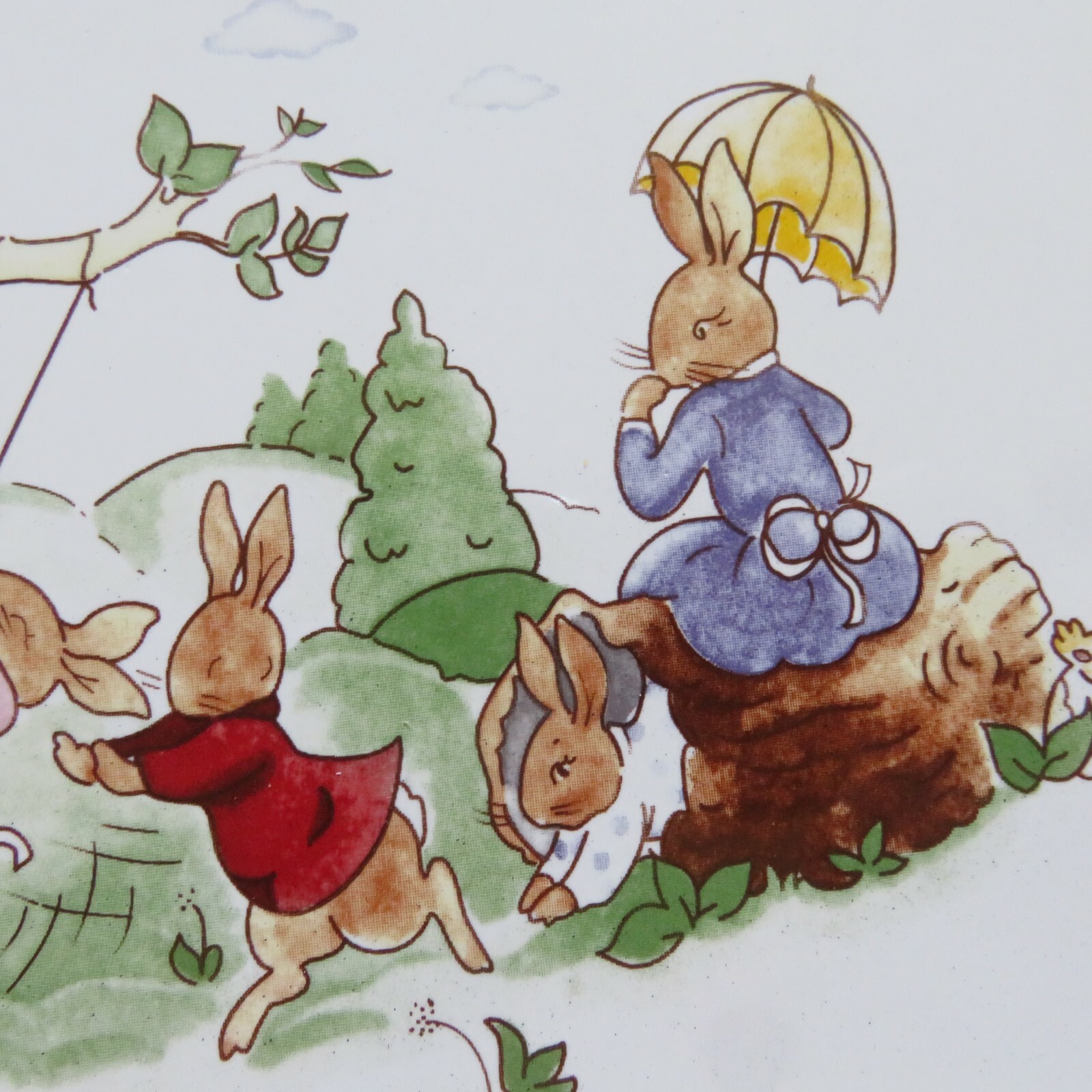 Royal Doulton Bunnykins 6” Framed Tile 2001 Nursery Playing Spring ...