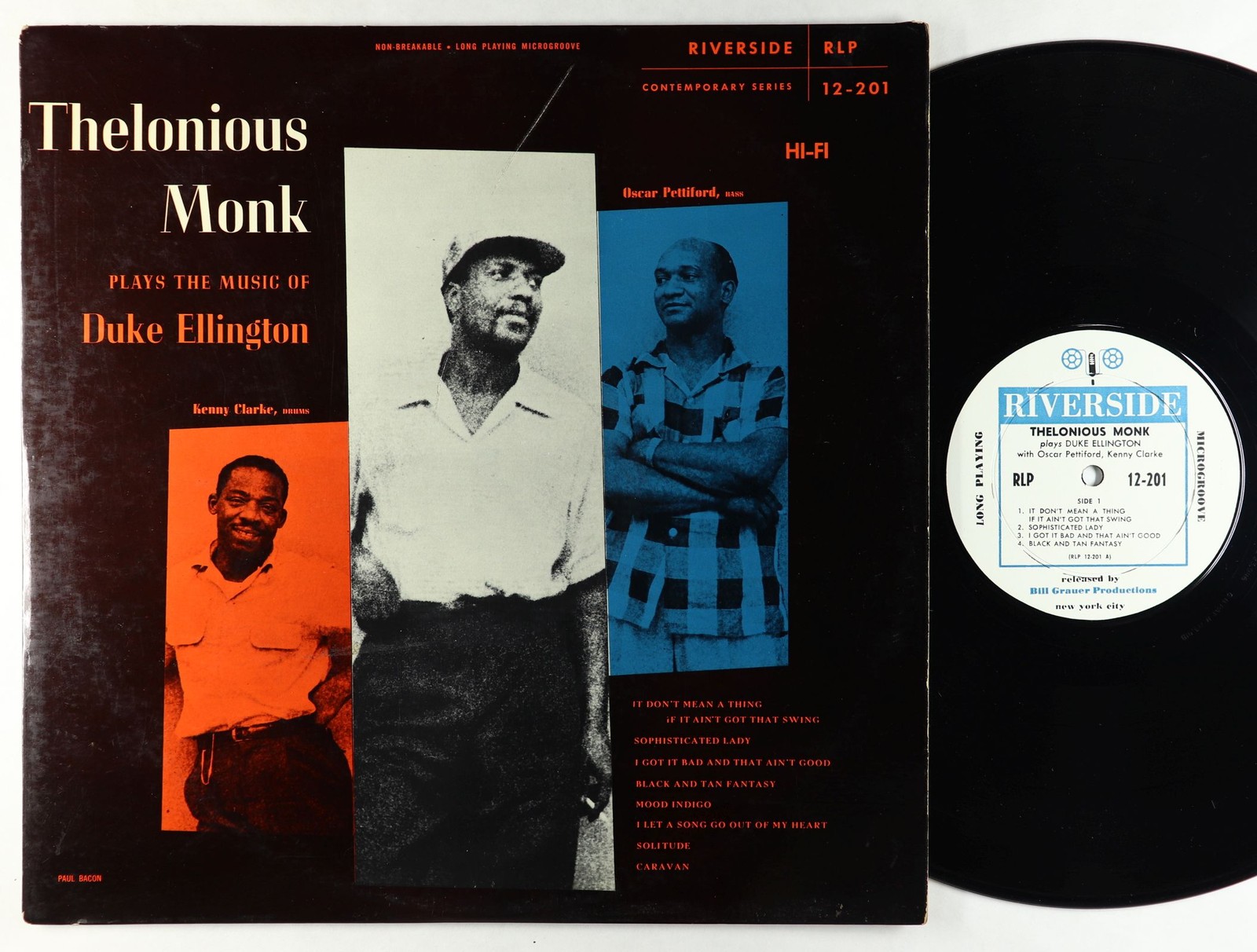 Thelonious Monk - Plays Duke Ellington LP - Riverside - RLP 12-201 Mono ...