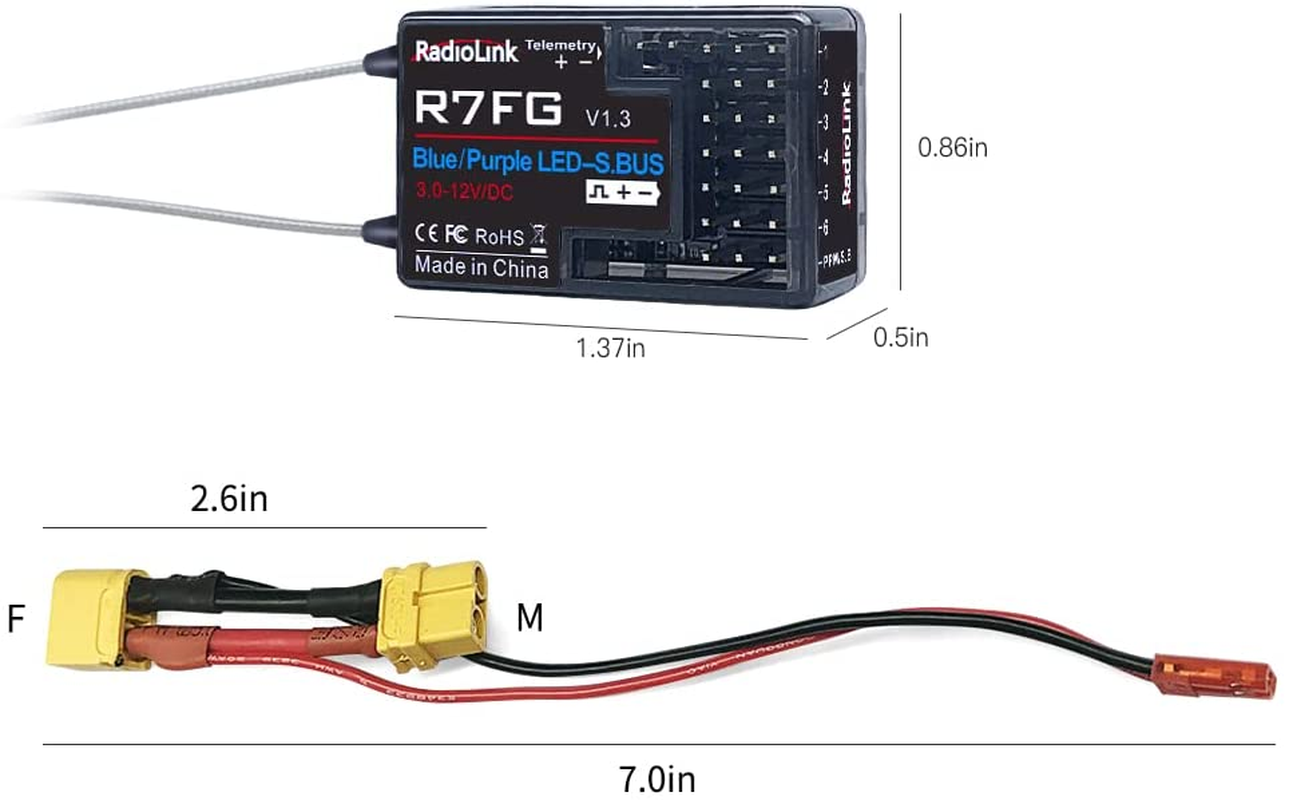 Radiolink RC6GS V2 2.4G 6 Channels RC Transmitter and Receiver R7FG ...