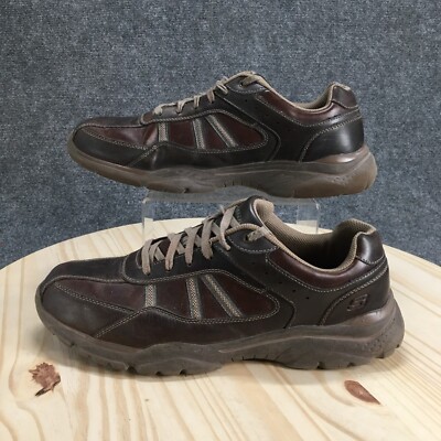 Skechers Shoes Mens 13 Relaxed Fit Rovato Texon Sneakers Brown Leather ...