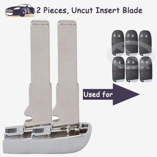 2 Uncut Insert Emergency Key Blade for Fiat 500L 500X for Jeep Compass ...