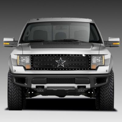 RBP RBP-651569 Studded Frame Grille-Black-1-Piece For Ford F-150 Raptor ...