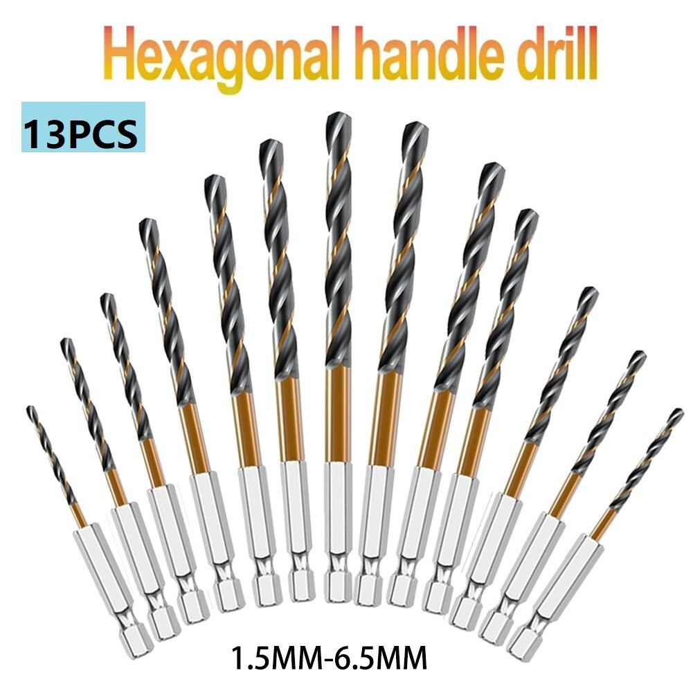 New Durable Drill Bit Replacement Titanium Coated Tool 1.5-6.5mm 1/4 Hex Shank | eBay