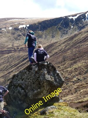 Photo 12x8 Precarious perch Moulzie Two young girl participants in an ...