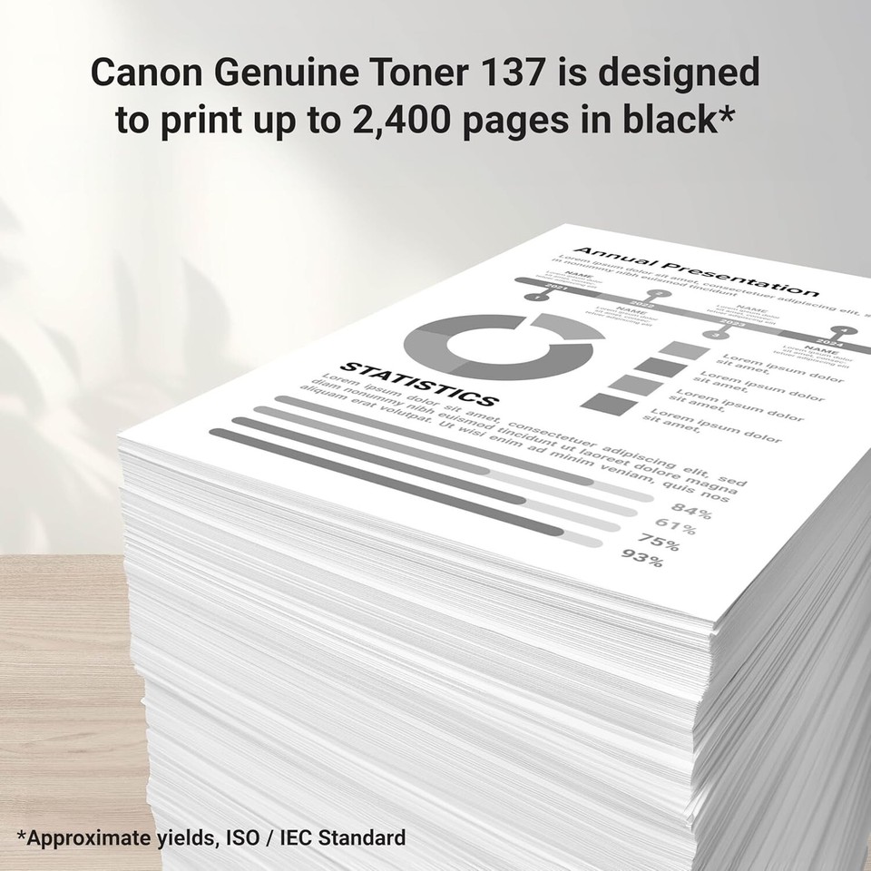 Genuine OEM Canon 137 Black Toner Cartridge image CLASS MF210/220/230 ...