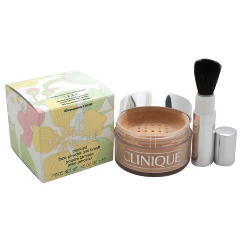 Clinique Blended Face Powder and Brush 03 Transparency 3 MF/M 0.12 oz ...
