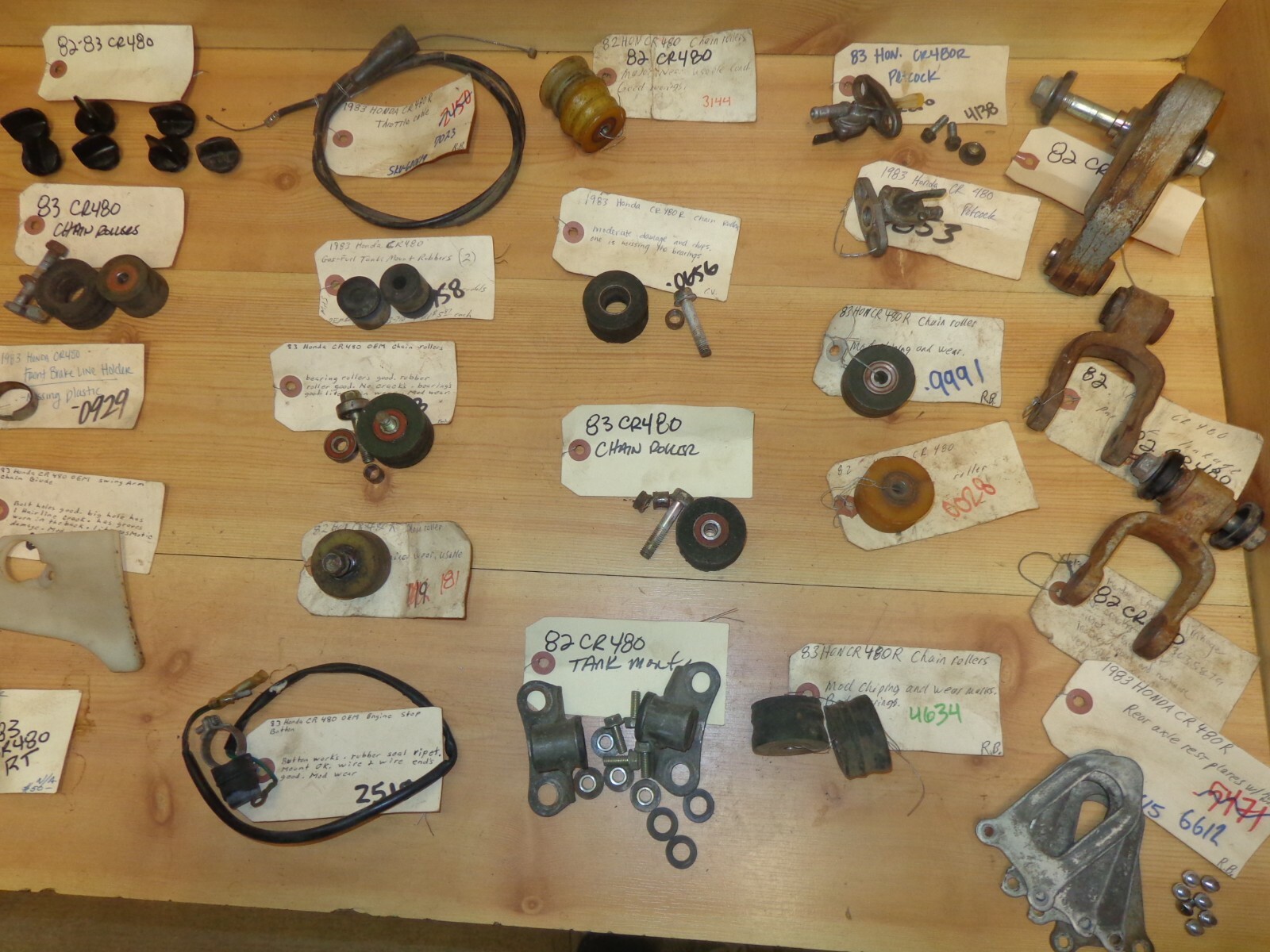 Honda CR480 CR 480 OEM Hardware Parts Lot Guard Petcock Roller Mount ...