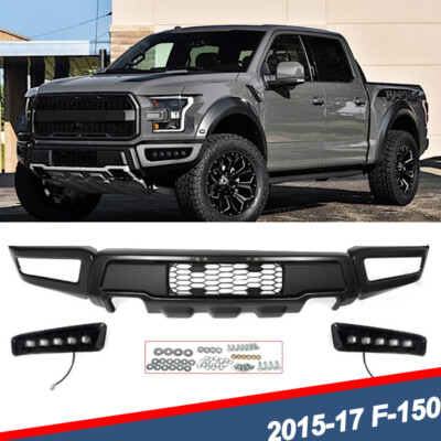 For 2015-2017 Ford F150 XLT Gray Raptor Style Steel Front Bumper With ...