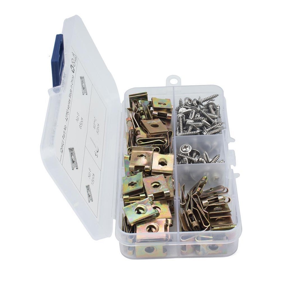 Car Fastener Spring Metal U type Clips Bumper Fender Trim Panel Parts W ...