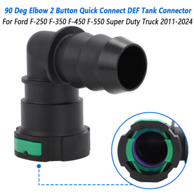 For Ford 24mm x 24mm 90 Deg Elbow 2 Button Quick Connect DEF Tank ...