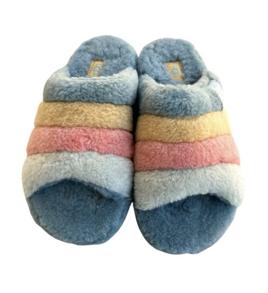 UGG Multicolor Fluffy Slippers Women Size 8 | eBay