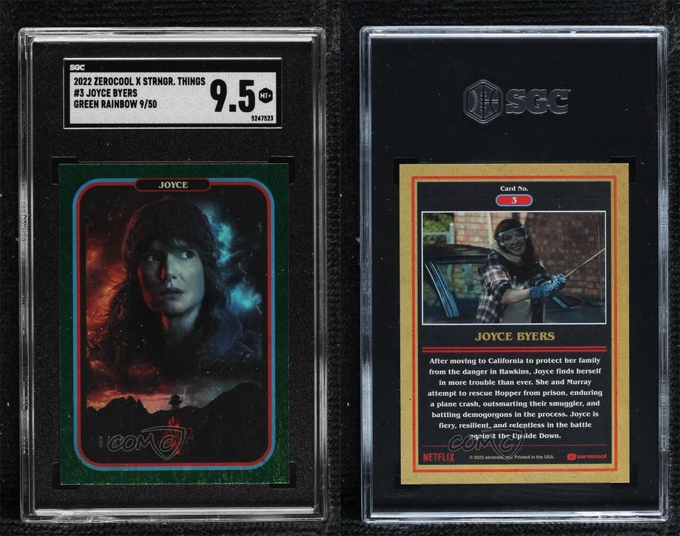 2022 Stranger Things Character Cards Green Rainbow 9/50 Joyce Byers SGC ...