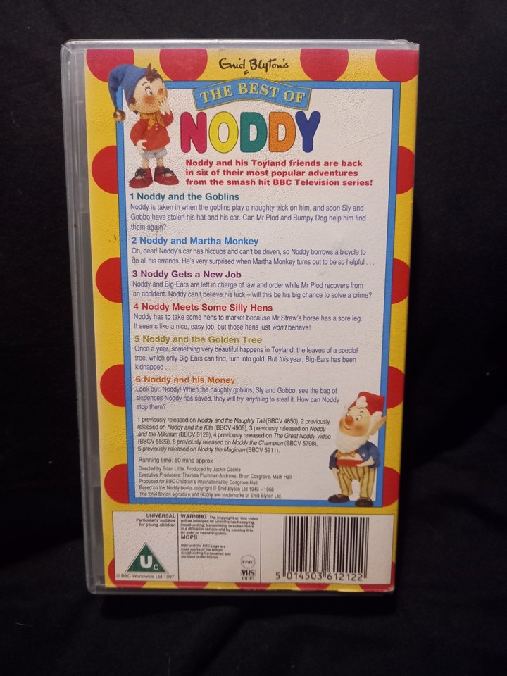 THE BEST OF NODDY VHS - CELEBRATING 100 YEARS ENID BLYTON PAL VIDEO ...