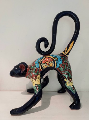Talavera Pottery Monkey Figure Mexican Ceramic Animal Sculpture Large ...