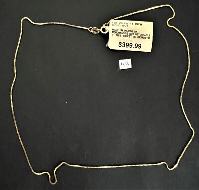 BRAND NEW 10K YELLOW GOLD 16 INCHES LONG BOX CHAIN ORIGINAL PRICE 399 ...