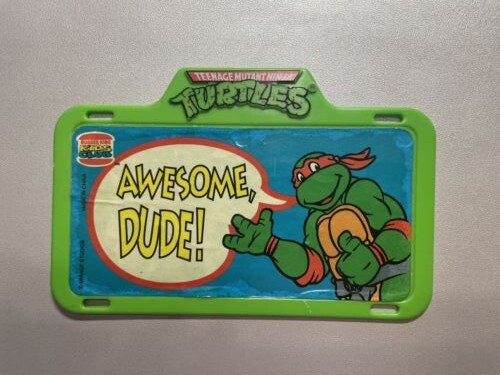 VINTAGE BURGER KING TMNT BICYCLE LICENSE PLATE - RAPHAEL AWESOME DUDE ...