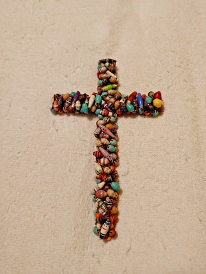 Unique Shell Covered Cross Wall Hanging 8" High, 5" Across Excellent ...