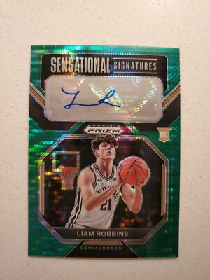 Liam Robbins 2023-24 Panini Prizm Draft #SS-ROB Green Pulsar Autograph ...