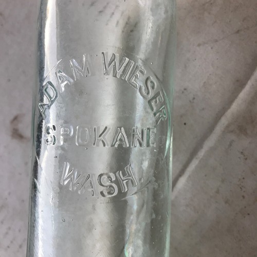 Vintage ADAM WIESER SPOKANE WASH EMBOSSED BOTTLE 9 1/2 INCHES ...