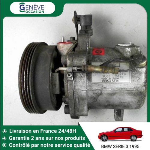 🇫🇷 COMPRESSEUR AIR CONDITIONNE BMW SERIE 3 (E36) 91-98 ♻️ 64528390228 ...