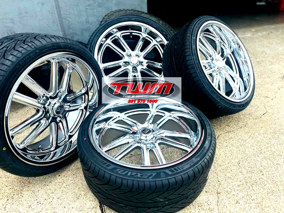 (4) 22" Stag Lexani U131 Bullet Wheels 5x5 | Chrome Plated | 10.5 ...