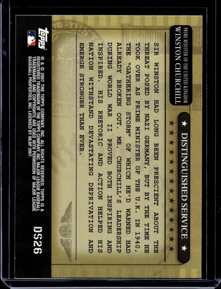 2007 Topps #DS26 Winston Churchill Distinguished Service | eBay