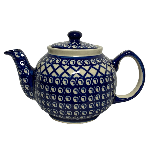 Boleslawiec Polish Pottery Tea Pot with Lid Ceramic Blue & White Poland ...