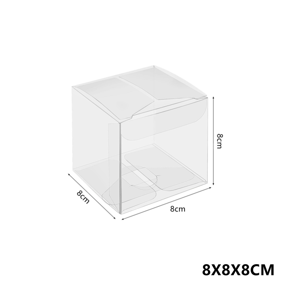 50-400x Cube Plastic Boxes Transparent Wedding Favour Sweet Cake Gift ...