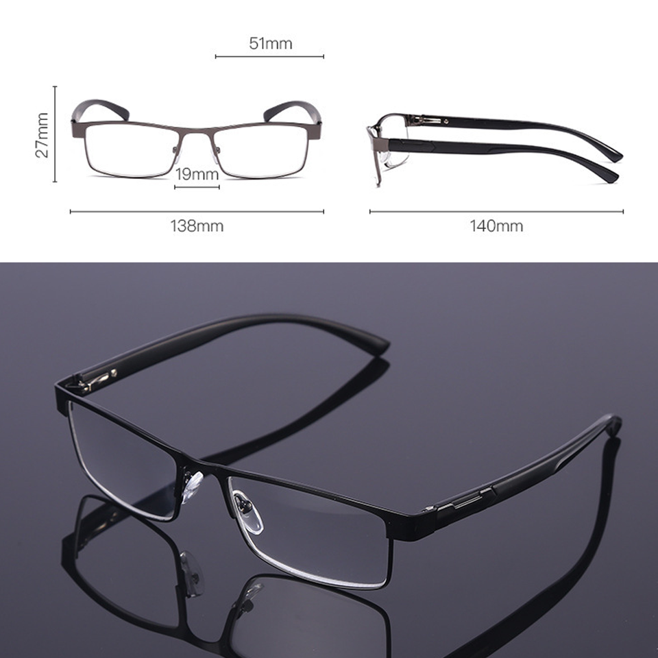 Mens Reading Glasses Designer Business Metal Readers +1.0 1.5 2.0 2.5 3 ...