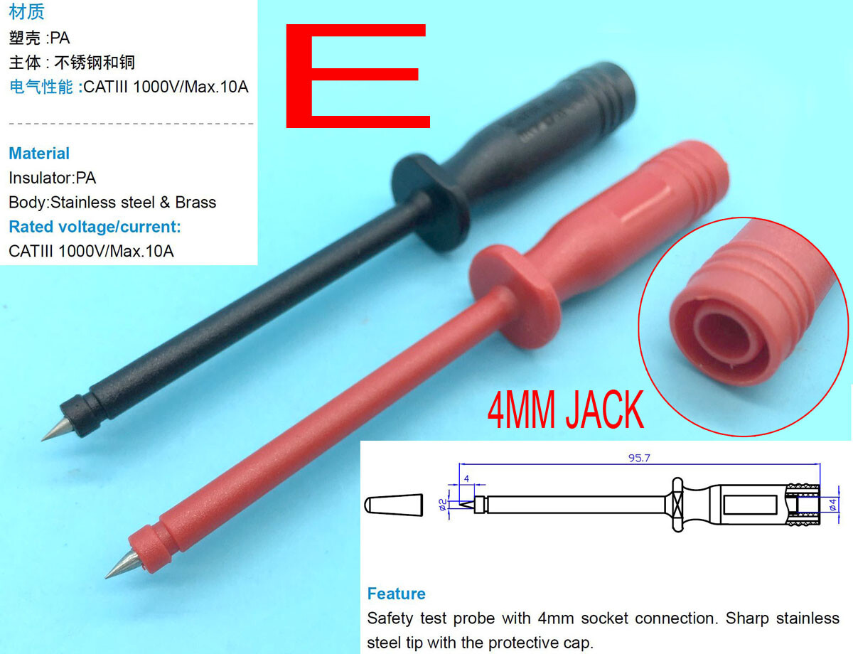 multimeter test probe Needle pen Cable without broken puncture 4mm ...