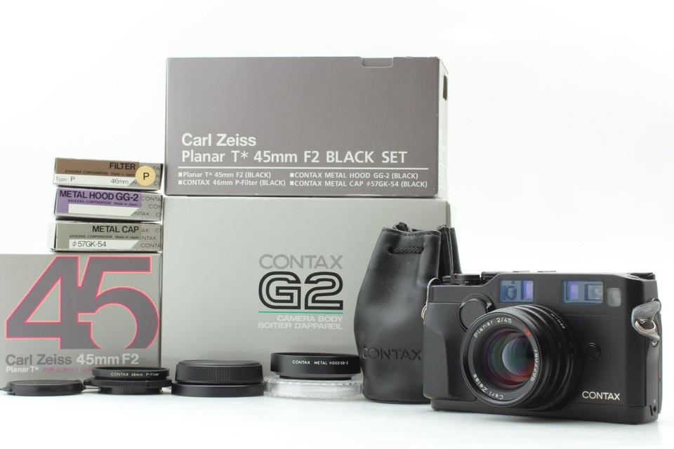 [UNUSED CLA’d in BOX] Contax G2 Black Set Planar 45mm f/2 Lens ...