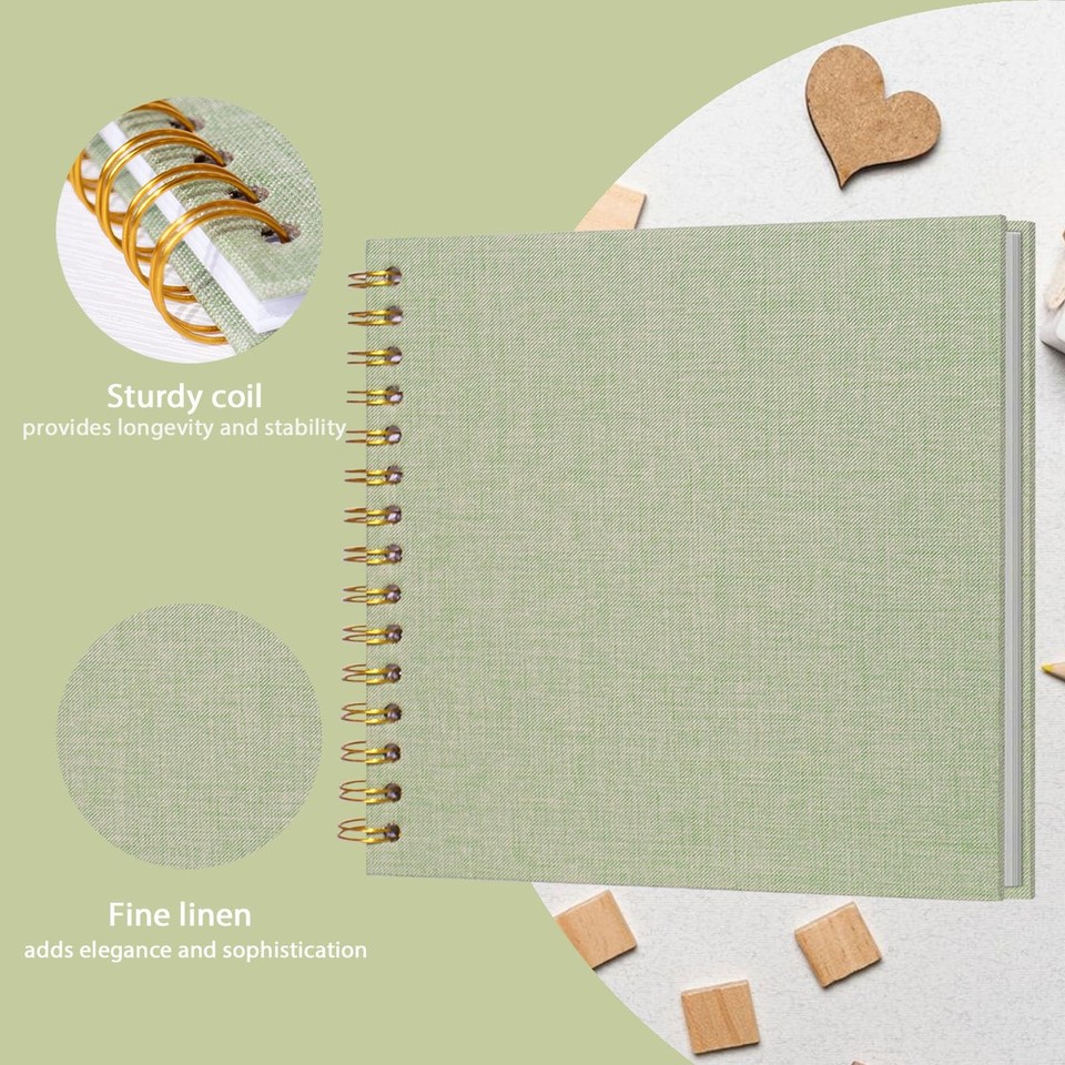 Cherrich 8x8" Linen Photo Album Mini Scrapbook, Kraft White Pages for Memories | eBay