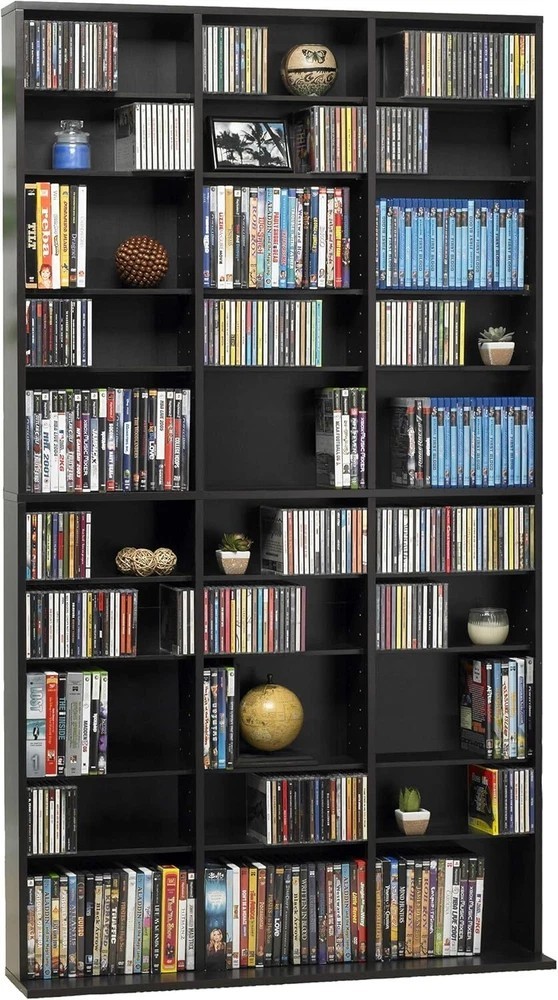 DVD CD Multimedia Storage Cabinet Stand Tower Rack Media Book Shelf ...