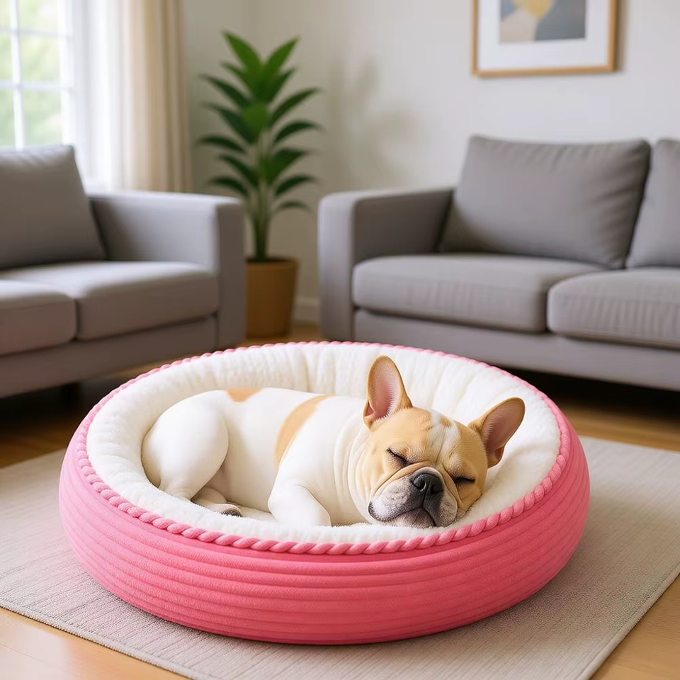 2 Pack Cat Beds 20 Inches Washable round Donut Pet Bed Cushion Self ...