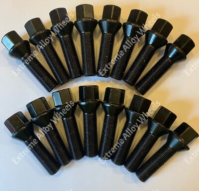 Black Alloy Wheel Bolts For MINI R56 R57 R58 R59 R60 33mm Thread M14x1 ...