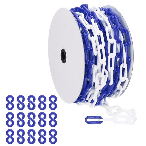 Blue/White Plastic Chain, 72 ft 8mm Safety Barrier Chain 619668285973| eBay