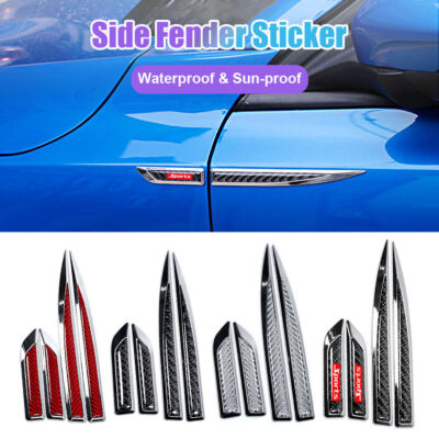 1Pair Side Fender Sticker Carbon Fiber Emblem Badge Decal 3D Sticker ...