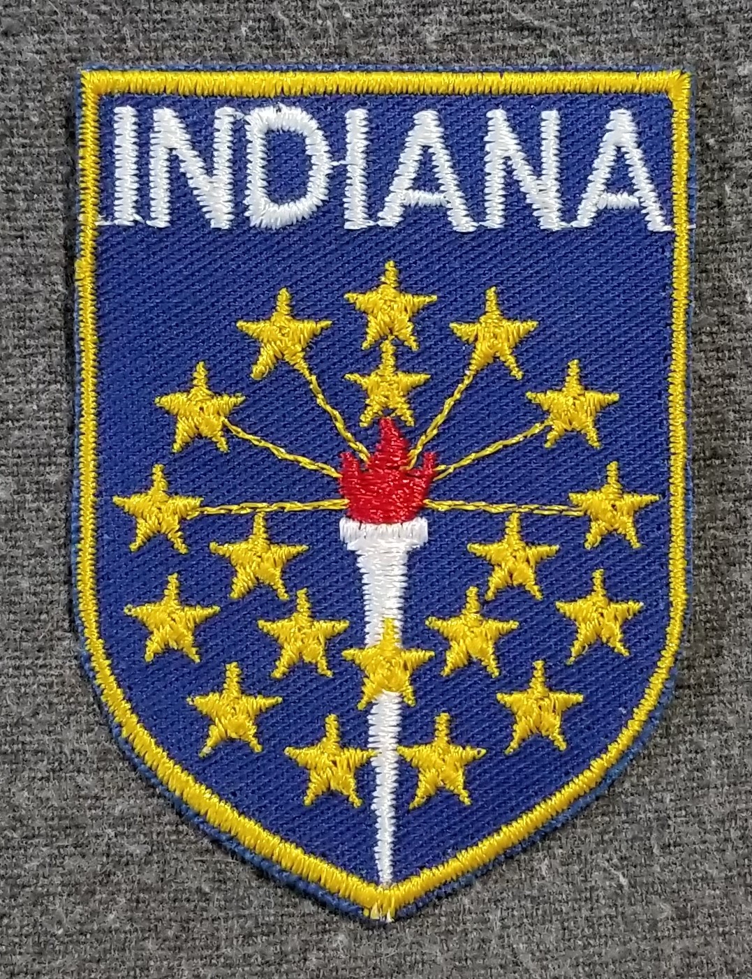 LMH Patch Badge INDIANA State Flag Crest IN Banner Golden TORCH 19 ...