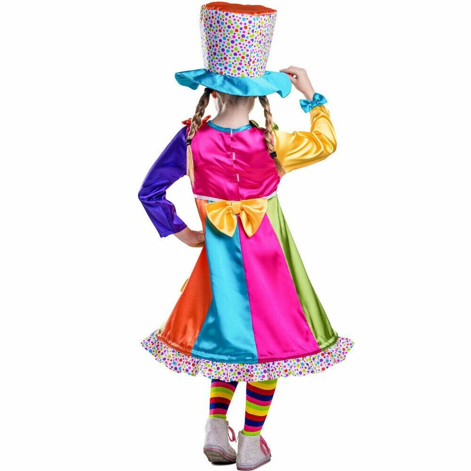 Clown Costume For Girls - Girls Polka-Dotted Dress And Hat By Dress Up ...