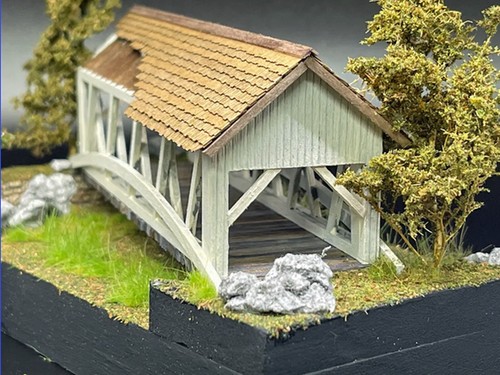 COVERED BRIDGE N Scale Nn3 Unpainted Model Railroad Structure Wood KIT ...
