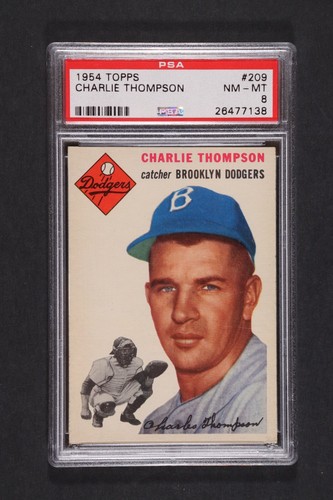 1954 Topps #209 Charlie Thompson PSA 8 NM-MT | eBay